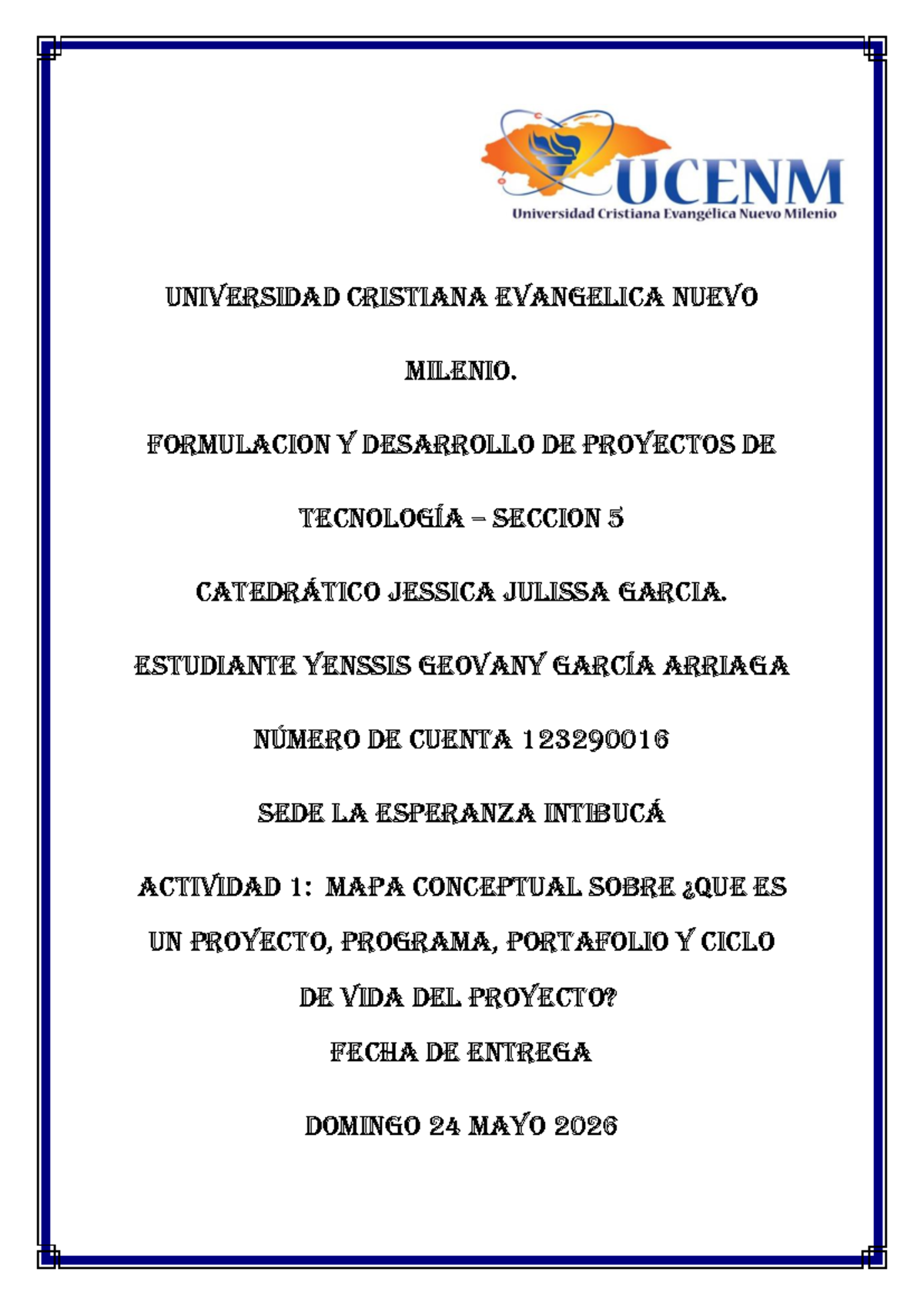 Actividad 1: Mapa Conceptual sobre Proyectos y Ciclo de Vida ...