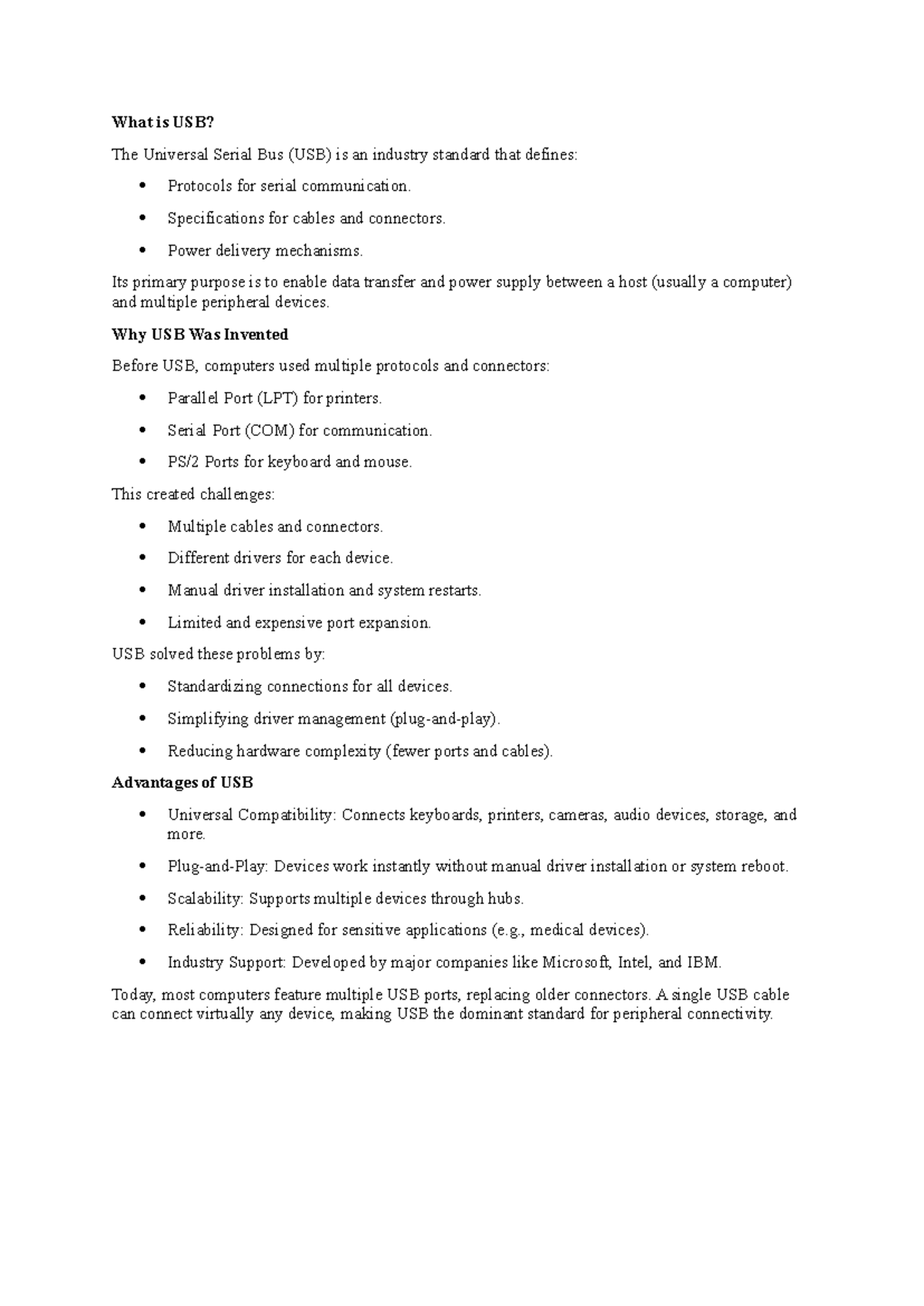 Introduction to USB: Understanding the Universal Serial Bus Standards ...
