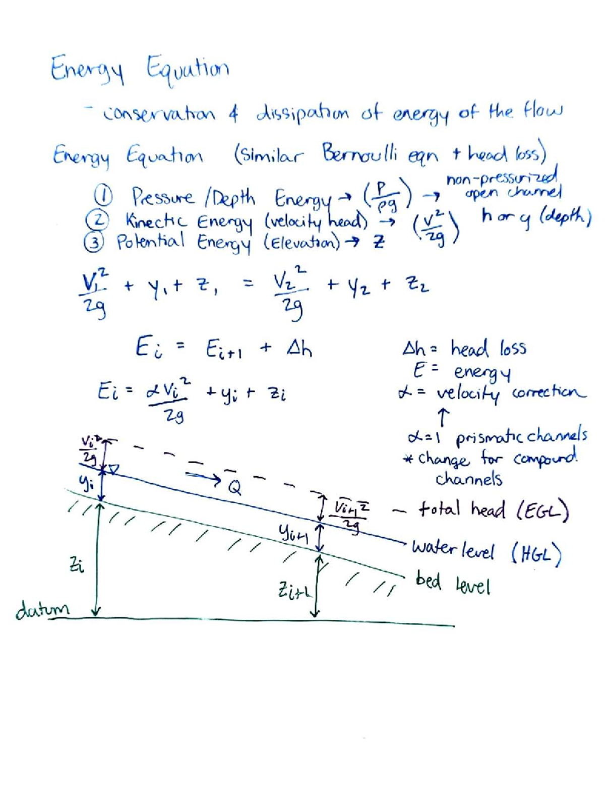 Hydraulic Energy Equation & Flow Dynamics (ENG 101) - Studocu