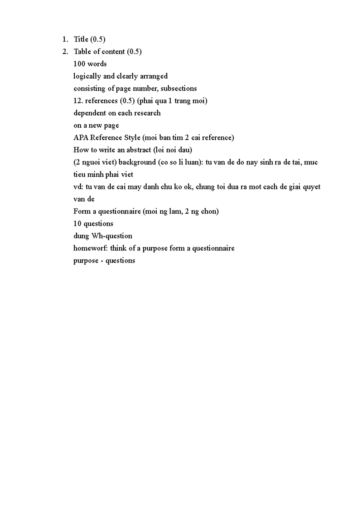 Research Methodology: Questionnaire Design & Abstract Writing (Course ...
