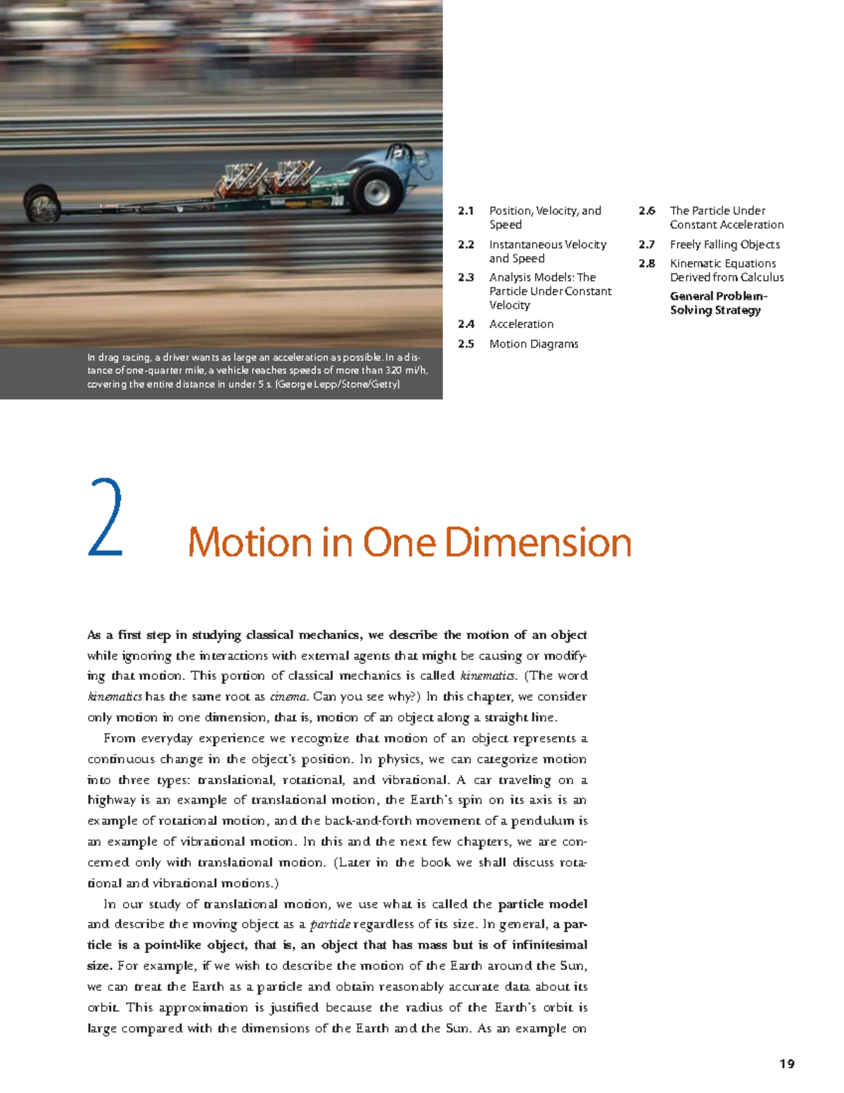 Physics for Scientists: Chapter 2 - Motion in One Dimension - Studocu