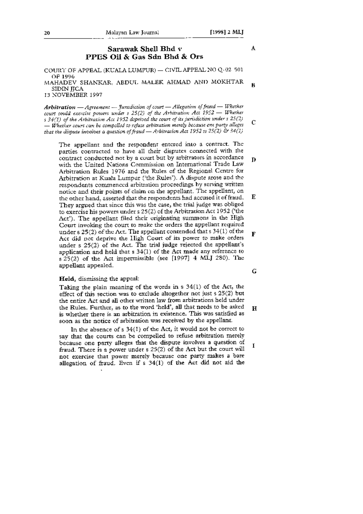 Sarawak Shell Bhd v PPES Oil & Gas Sdn Bhd: Court of Appeal Ruling ...