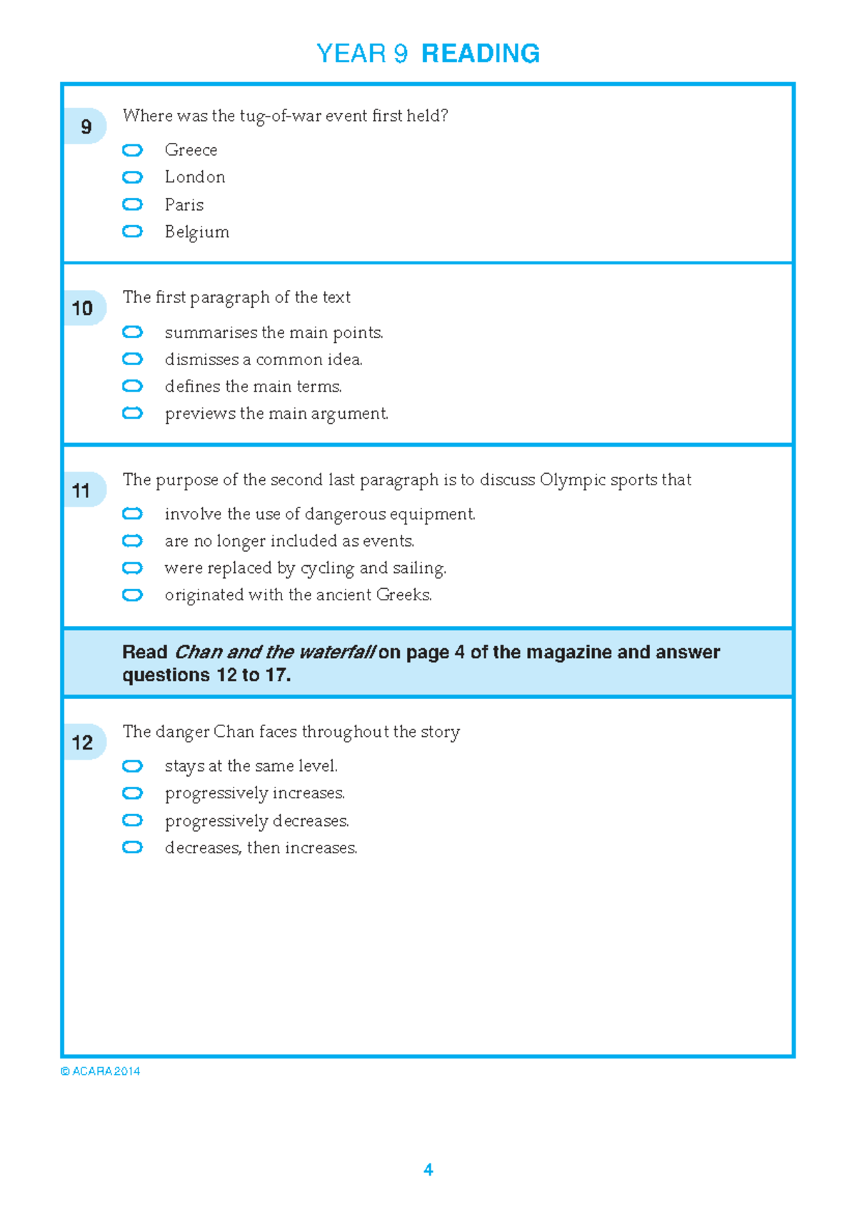 NAPLAN 2014 Final Test Reading - Year 9 Analysis and Questions - Studocu