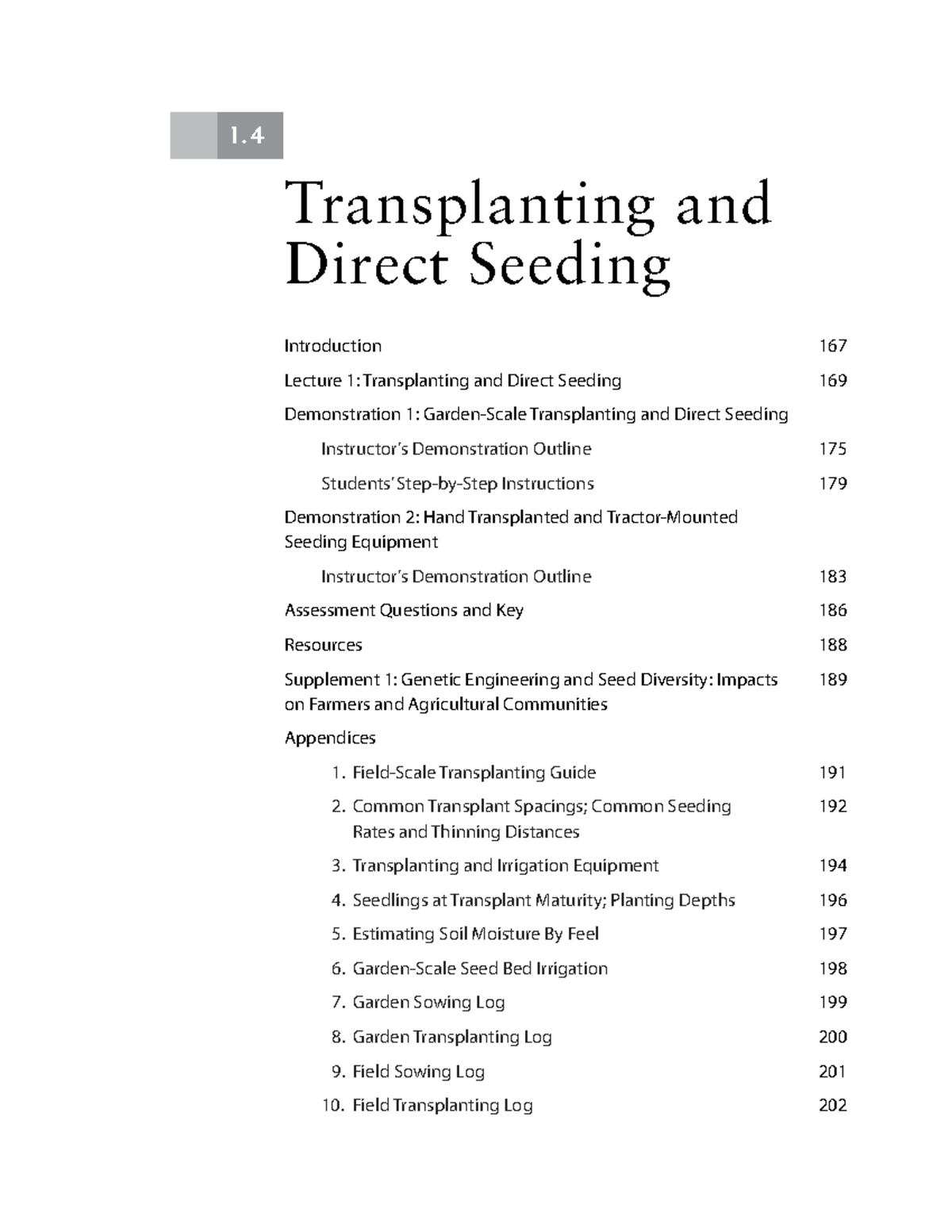 Lecture Notes on Transplanting & Direct Seeding Techniques (AG101 ...