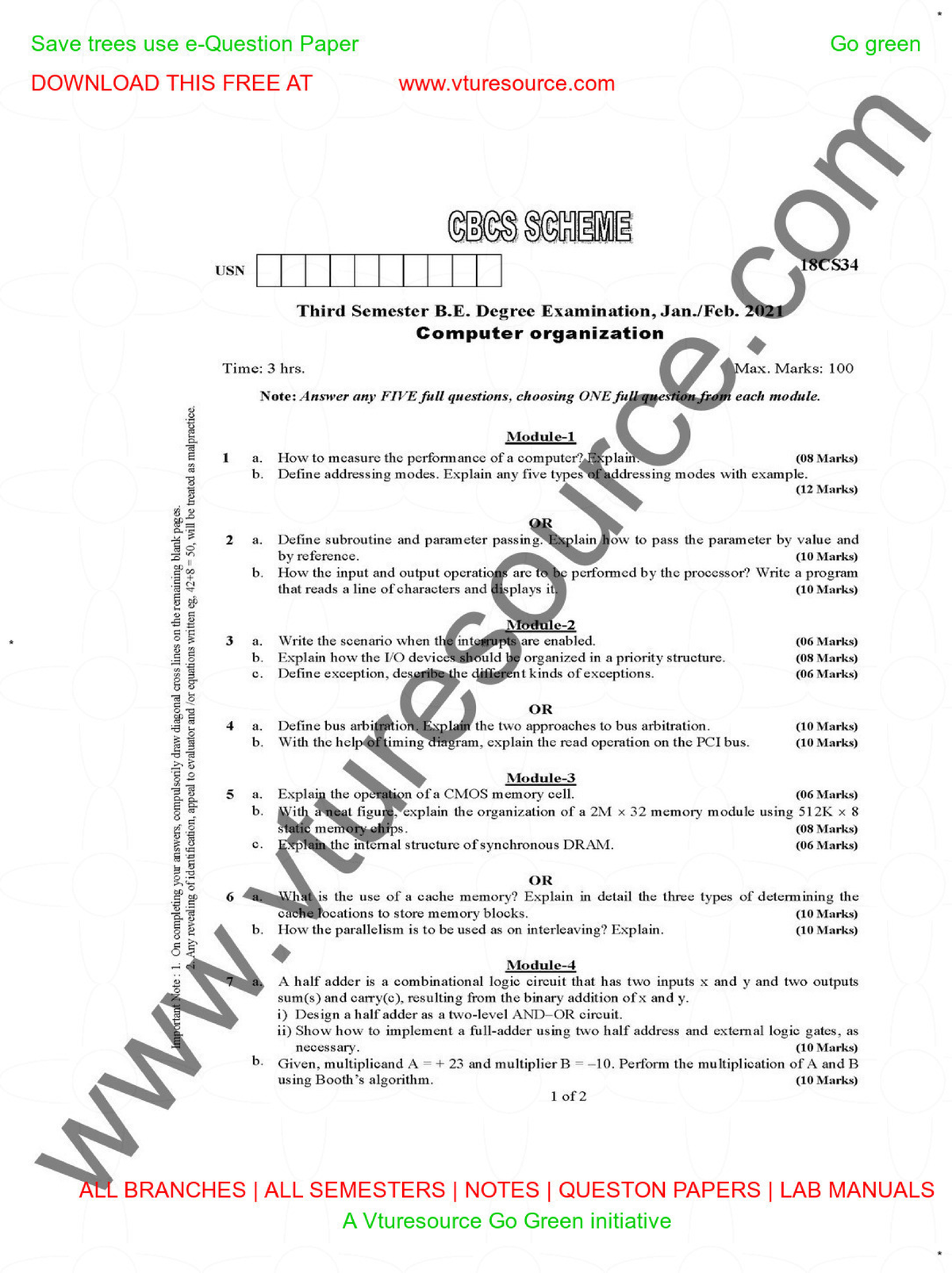 Feb-2021 - Computer organization - 3rd sem cse - Studocu