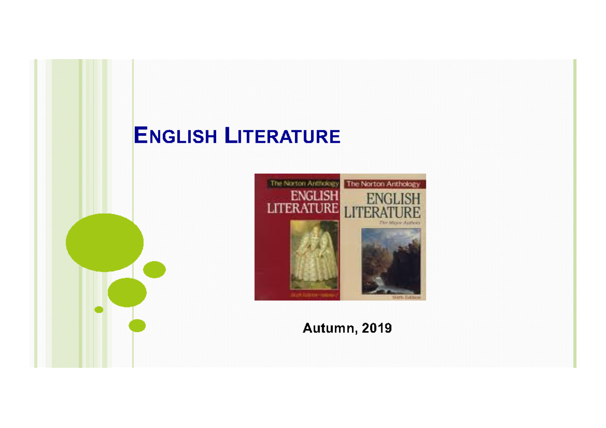 2.Old and Middle English Period - ENGLISH LITERATURE Autumn, 2019 Old ...