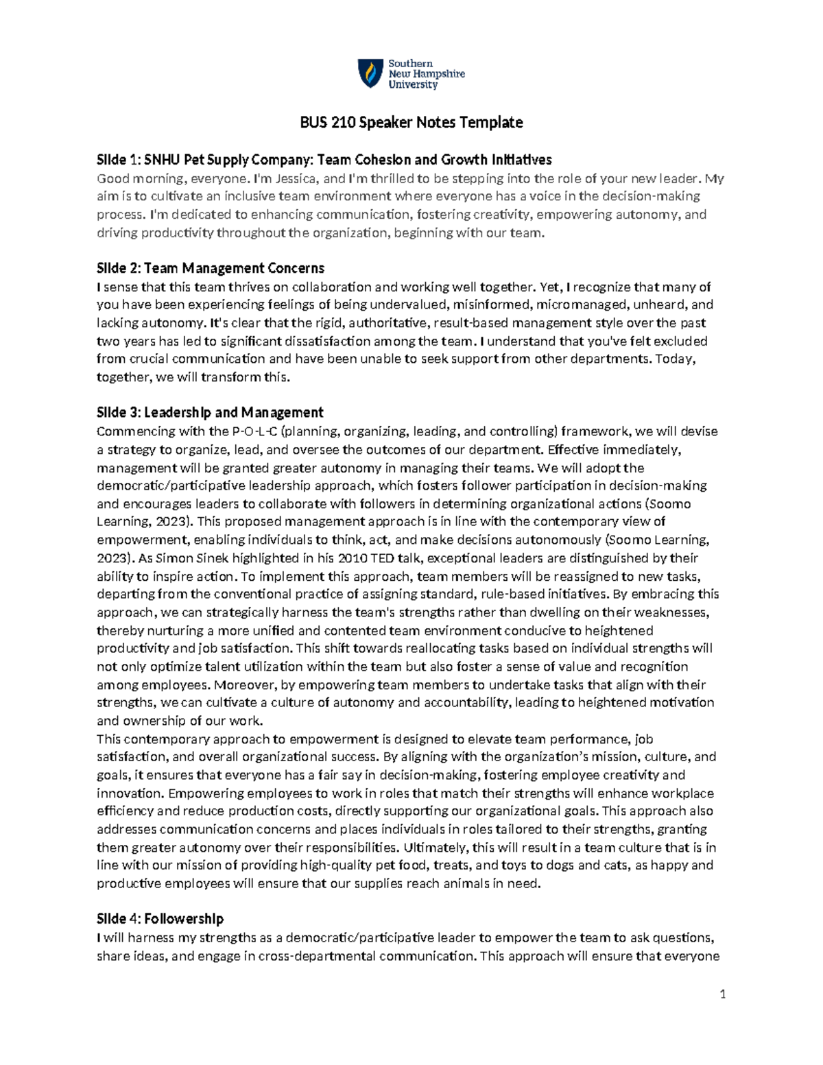 BUS 210 Speaker Notes Template - BUS 210 Speaker Notes Template Slide 1 ...