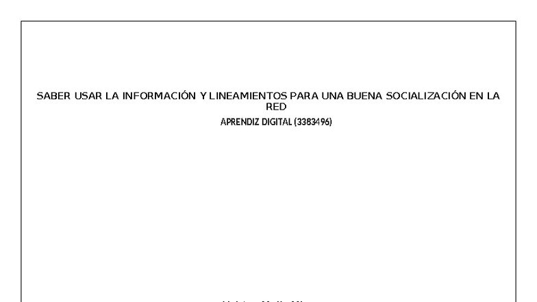 Taller TIC: Uso Efectivo de la Información en Redes (3383496) - Studocu