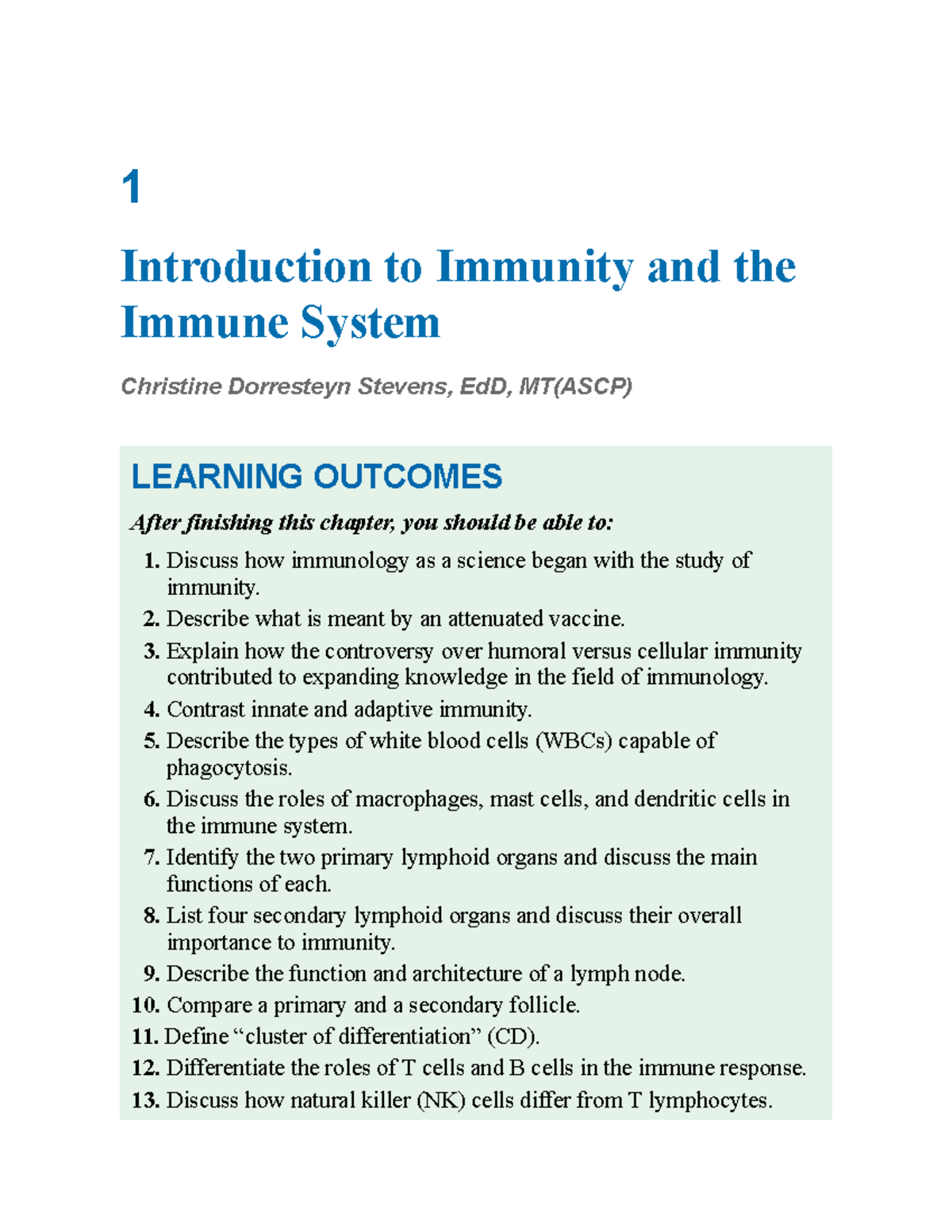 Immunology 101: Chapter Quizzes on Immunity & Immune System (Stevens ...