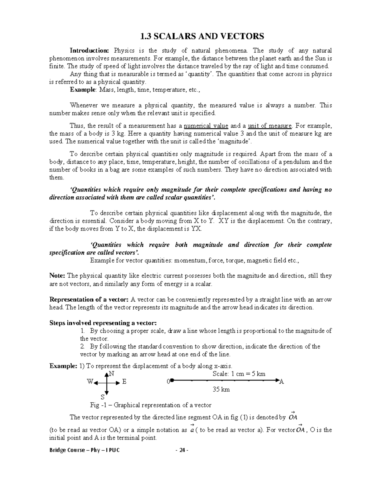 Scalars and Vectors in Physics: An Introductory Lecture (PHY 101) - Studocu