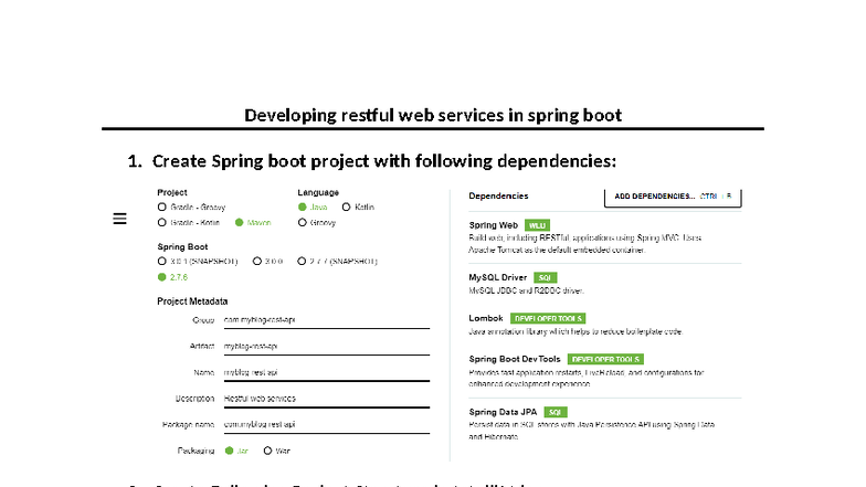 Developing RESTful Web Services in Spring Boot (CS 3750542) - Studocu
