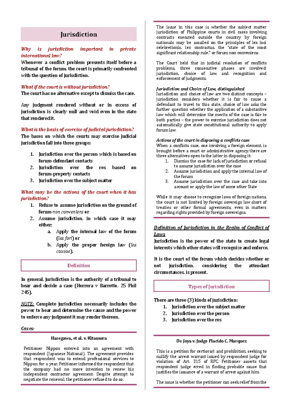 [COL] Jurisdiction in Private International Law: Importance and ...