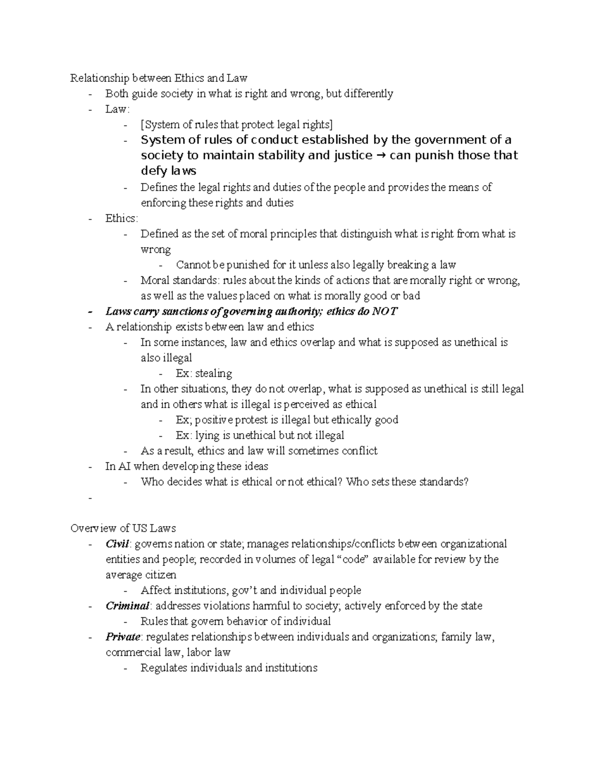 Module 1: Ethics vs law - understanding their relationship and ...