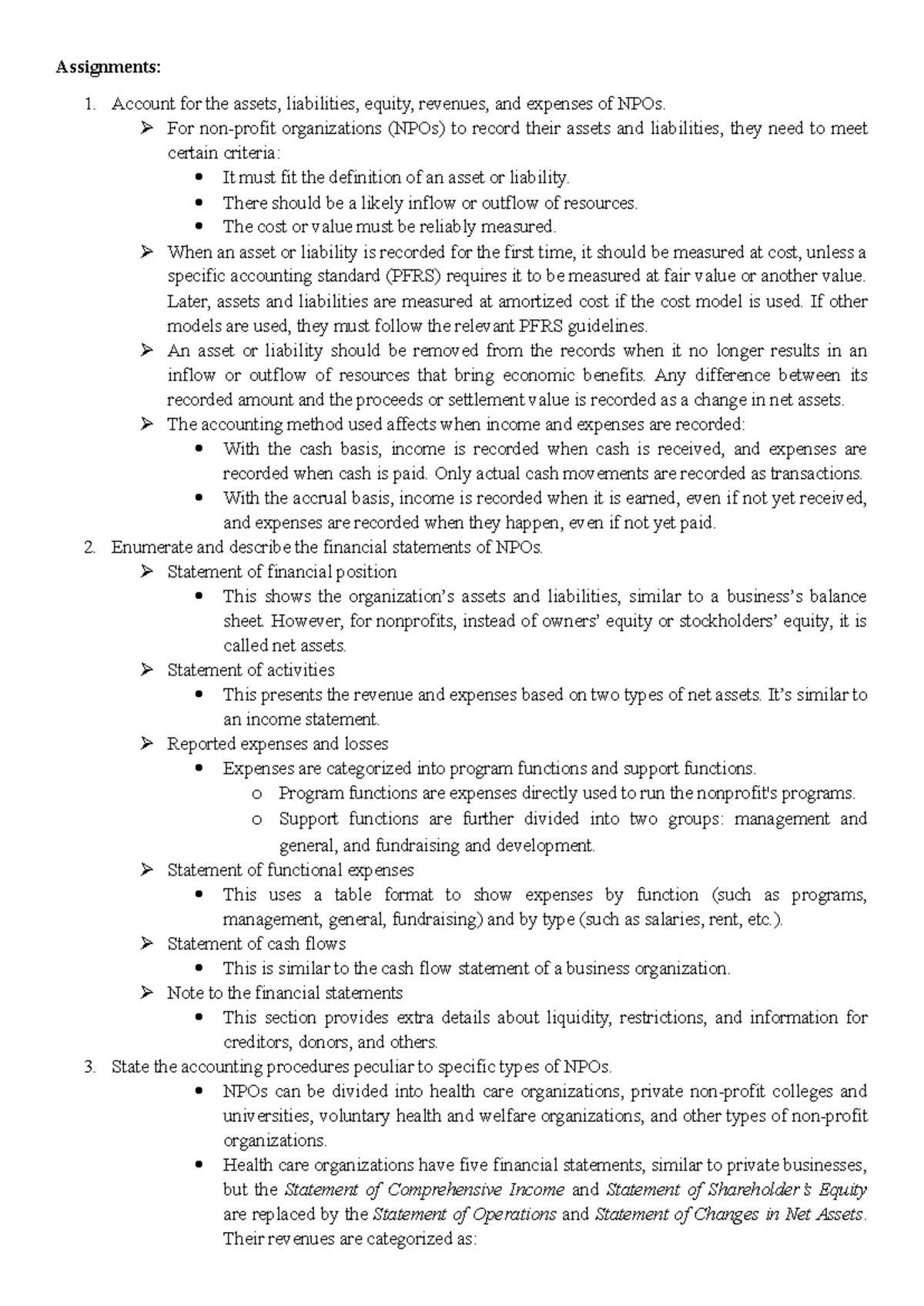 NPO Accounting Procedures and Financial Statements Overview (ACC 101 ...