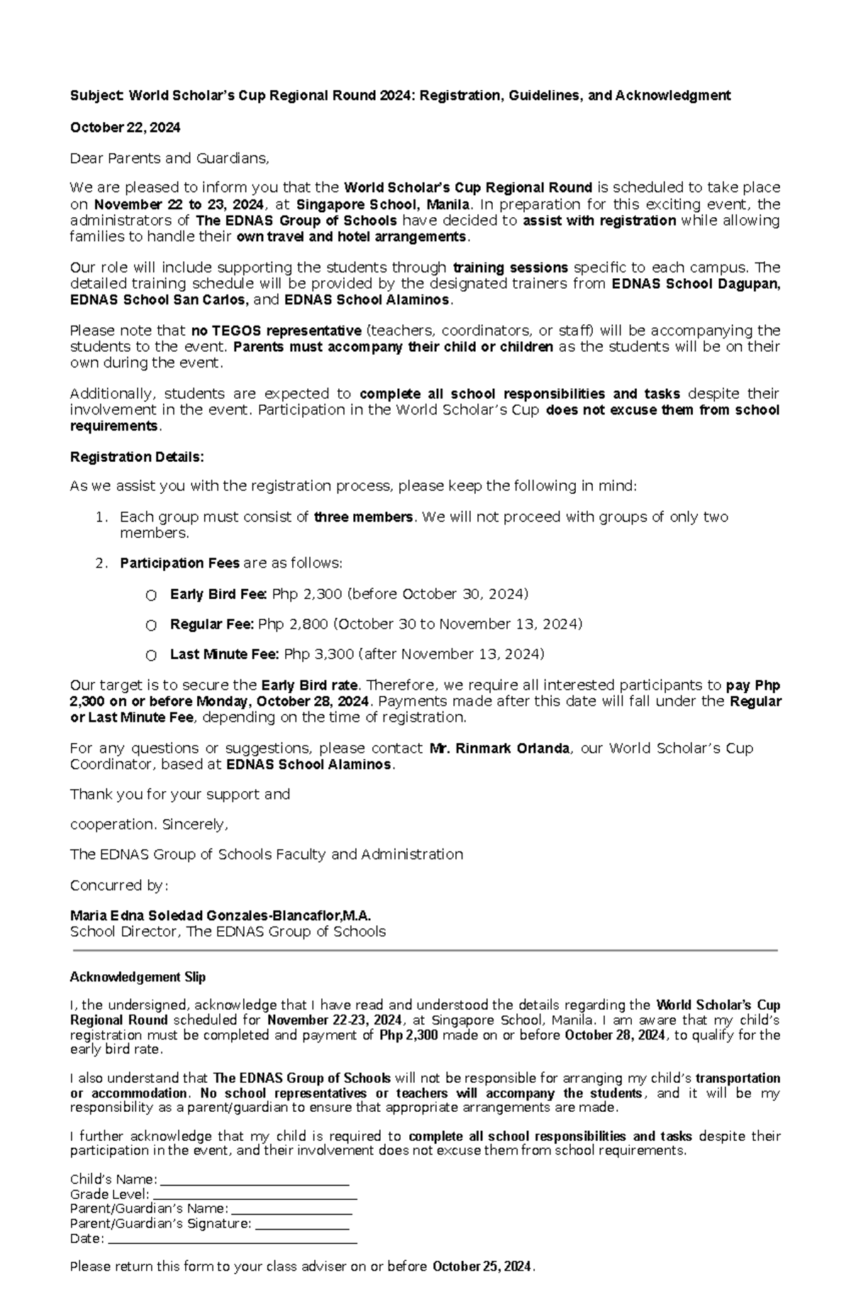 Subject World Scholar’s Cup Regional Round 2024 Registration ...