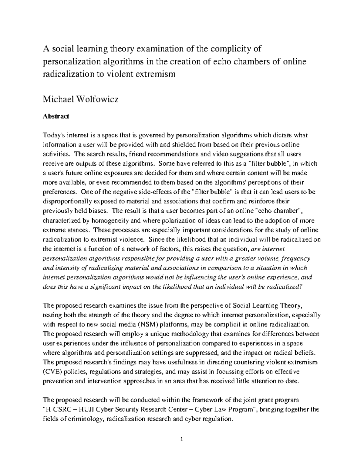 Cyber-law application wolfowicz - A social learning theory examination ...