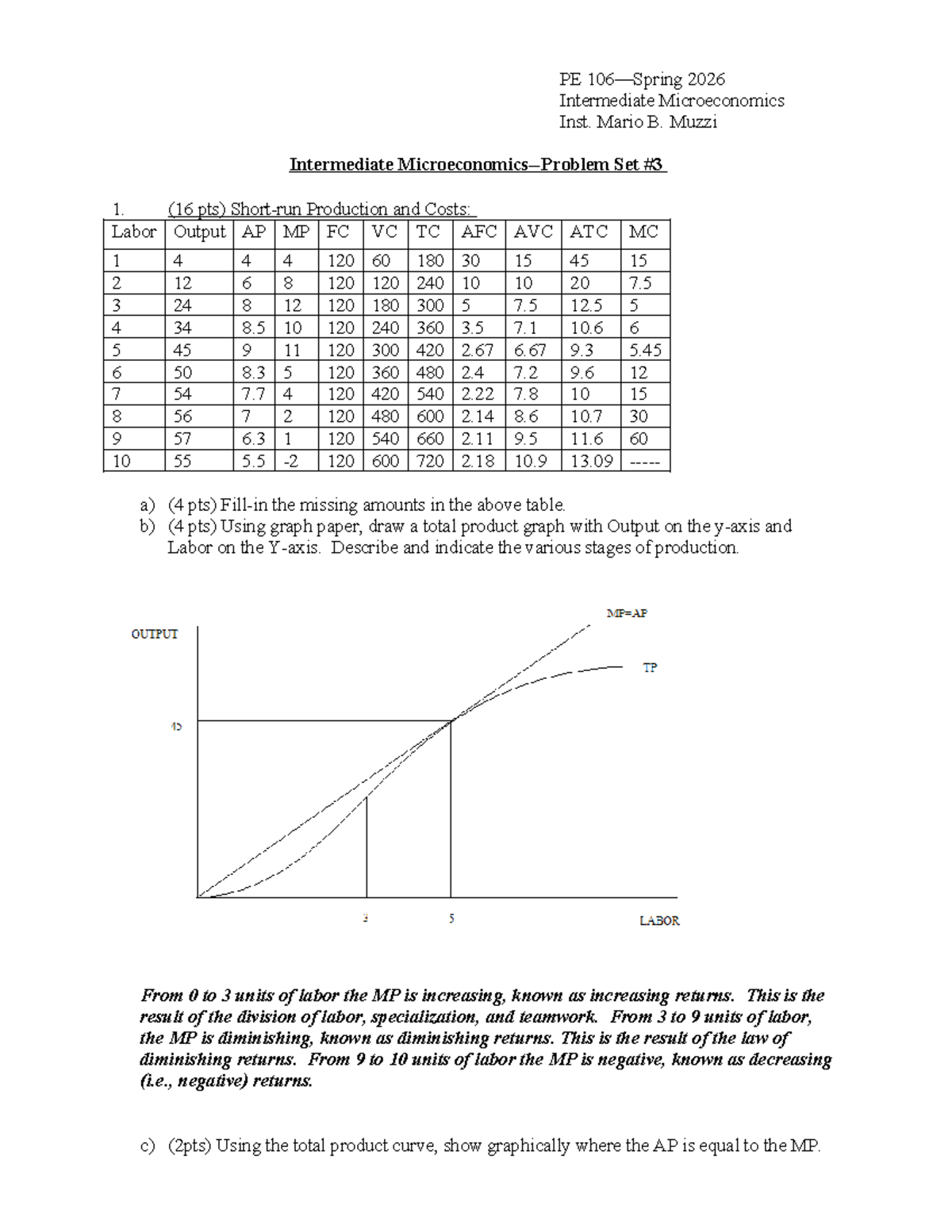 PE 2026 Intermediate Microeconomics Problem Set #3 Solutions - Studocu