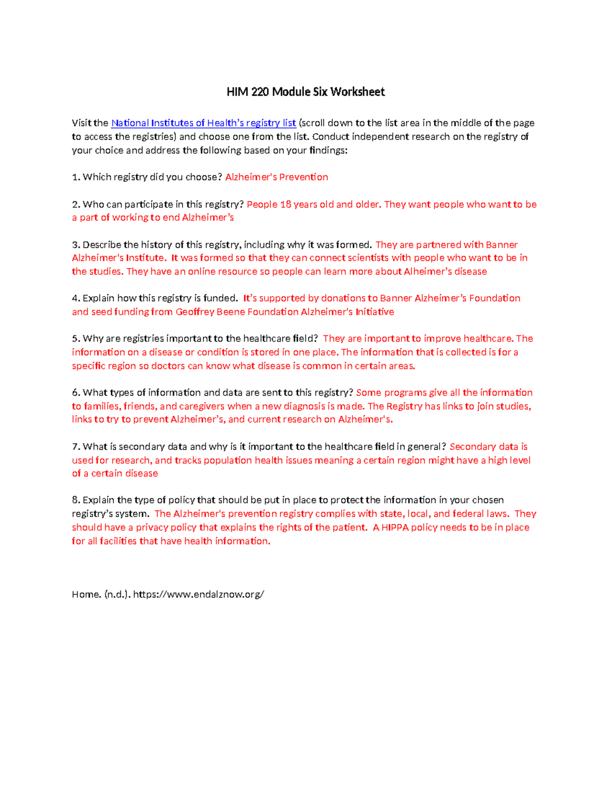 HIM 220 Module Six Worksheet - HIM 220 Module Six Worksheet Visit the ...