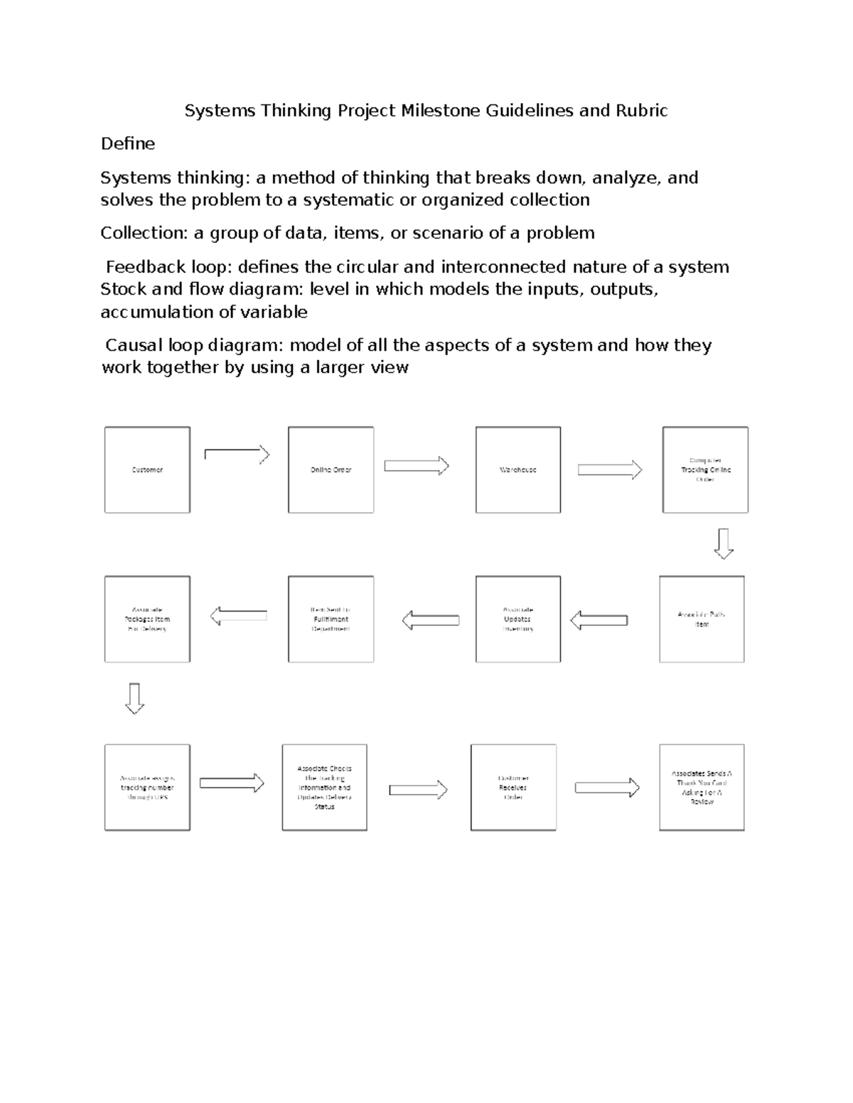 Systems Thinking Coursework: Project Milestone Guidelines & Rubric - Studocu