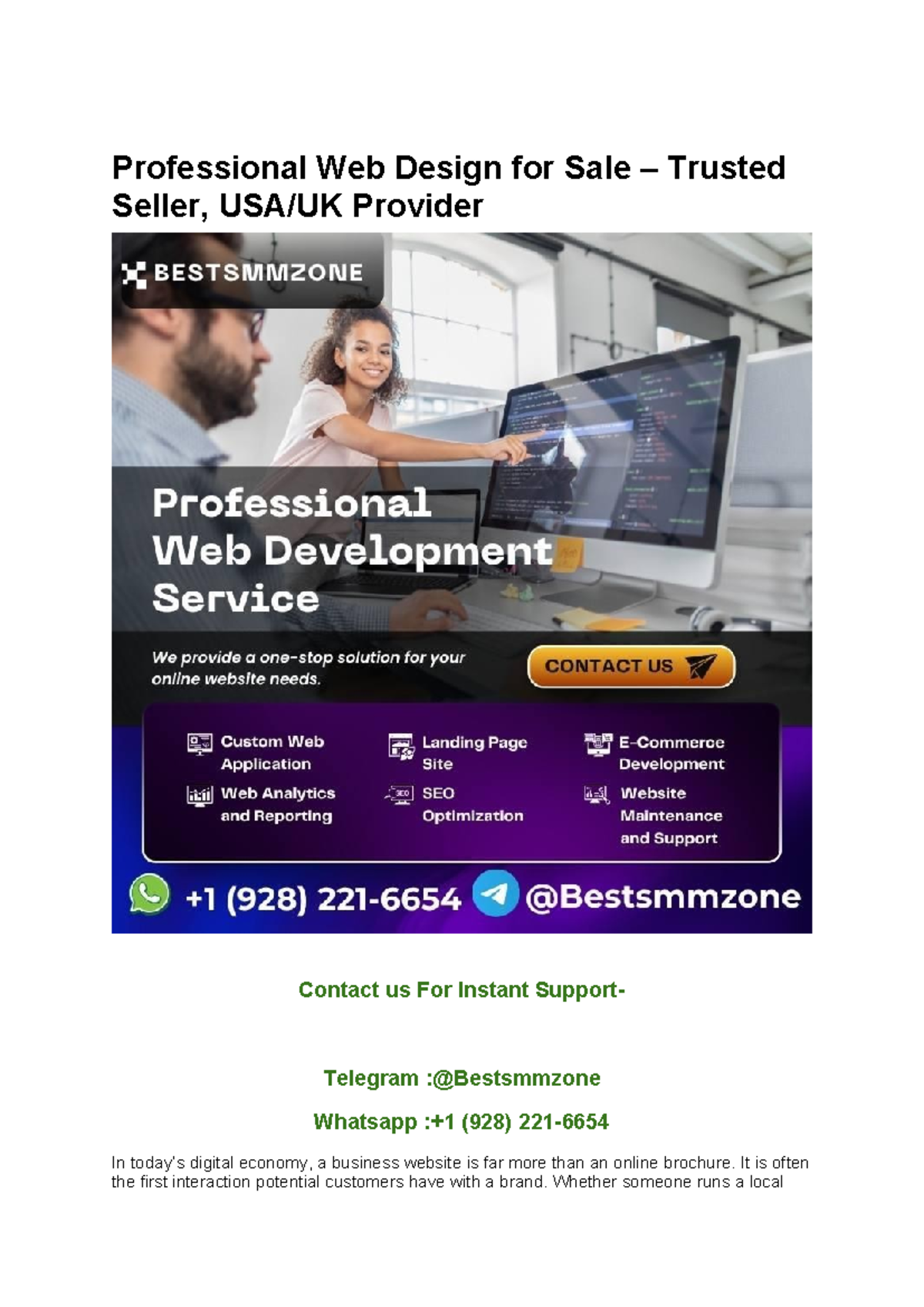 Professional Web Design Services Guide – BestSmmZone.com Insights - Studocu