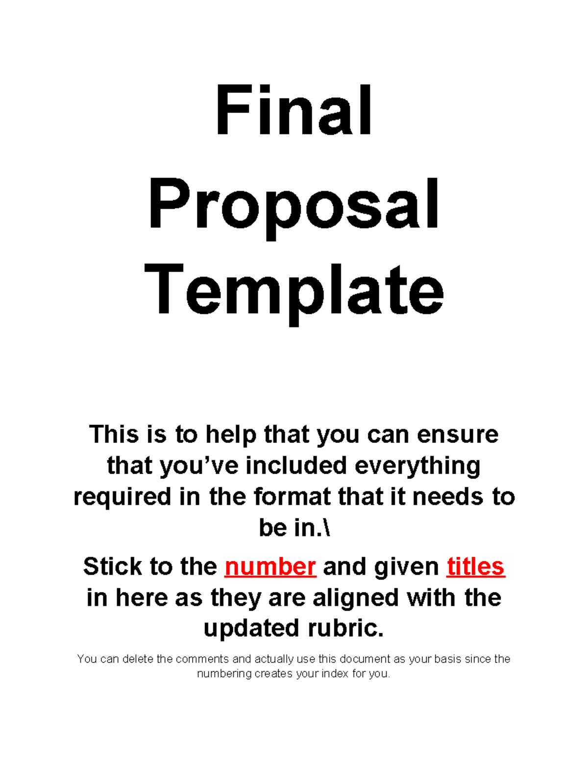 Final Proposal Template for Research Study Completion - Studocu