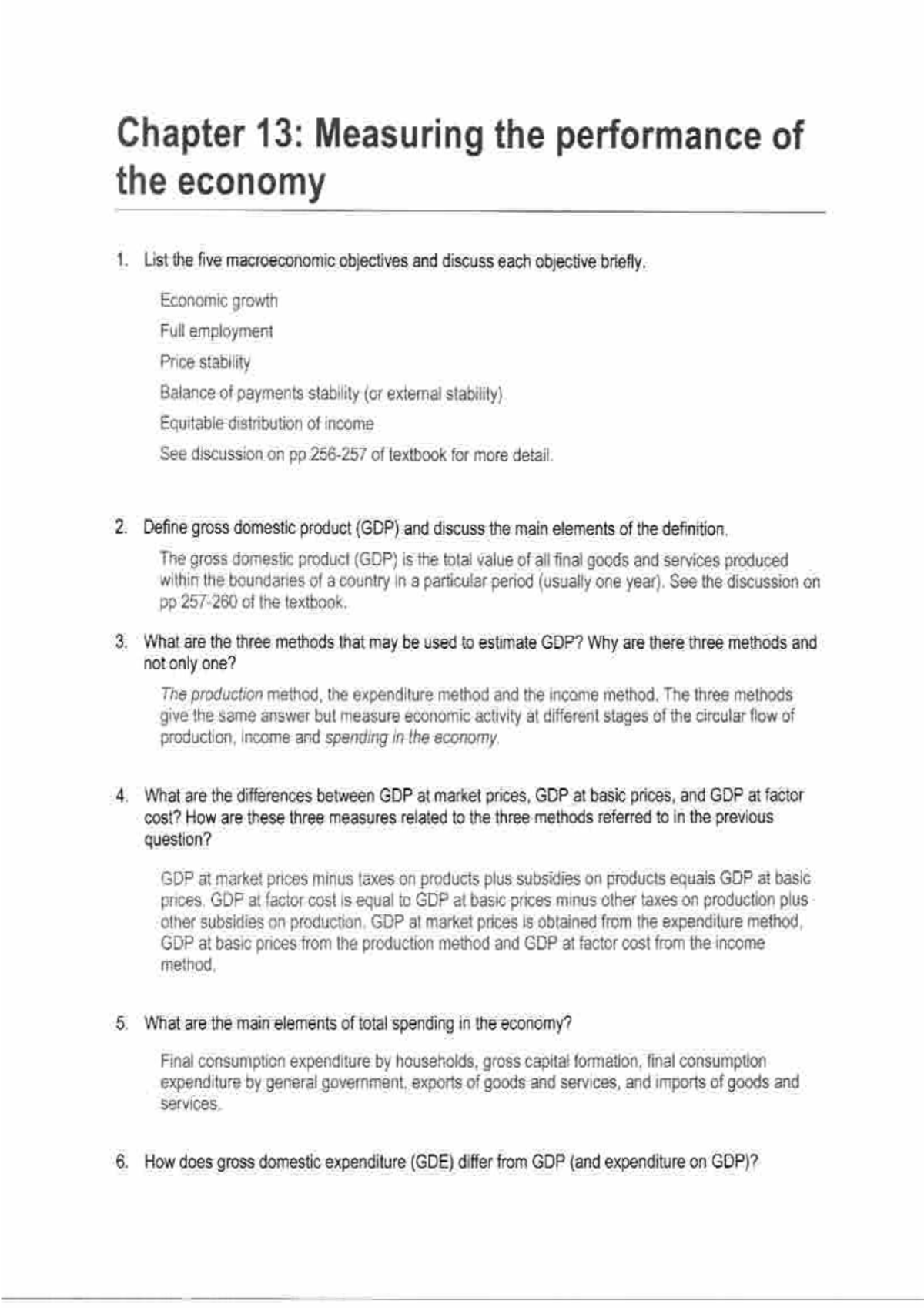 Ch13 - Economy Performance Measurement & Review Questions Solutions ...