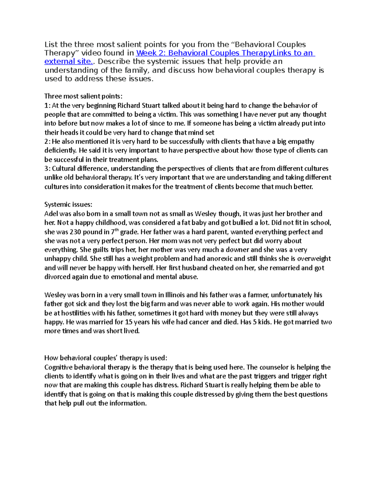 W2 D1 - Key Insights on Behavioral Couples Therapy & Systemic Issues ...