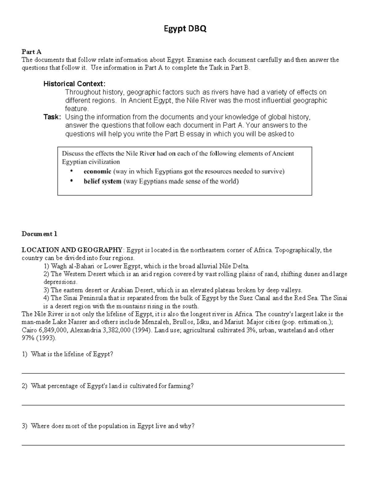 Buidvwhbkwrvbukdsvjkbwrv - Egypt DBQ Part A The documents that follow ...