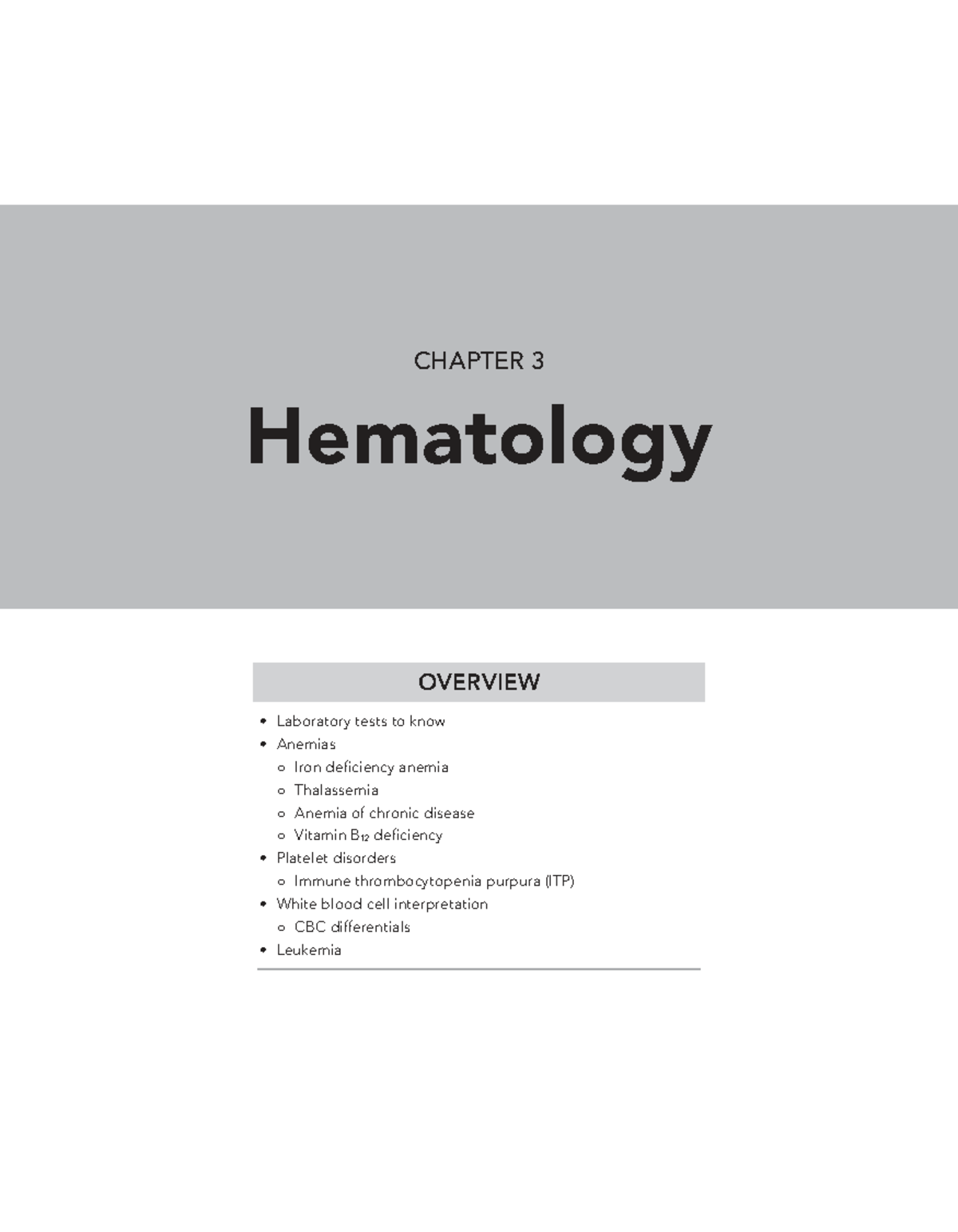 CHAPTER 3 Hematology: Anemia Overview and Diagnostic Insights - Studocu