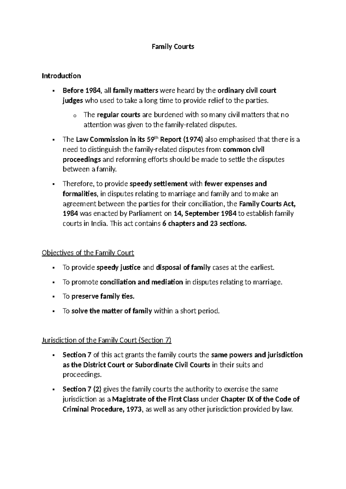 Family Courts - Jurisdiction and Procedure - Family Courts Introduction ...