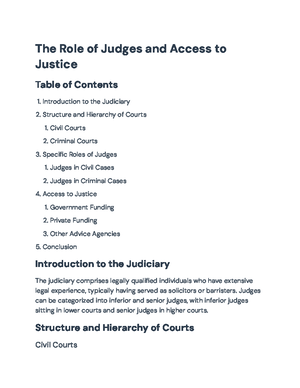 OCR A Level Law 2023 Comprehensive Topic Revision Checklist - Studocu