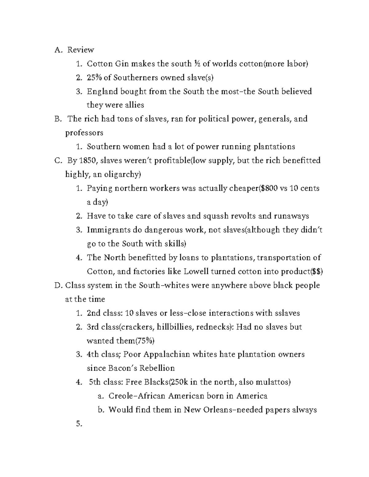 The Social and Economic Impacts of Slavery in the Antebellum South: A ...