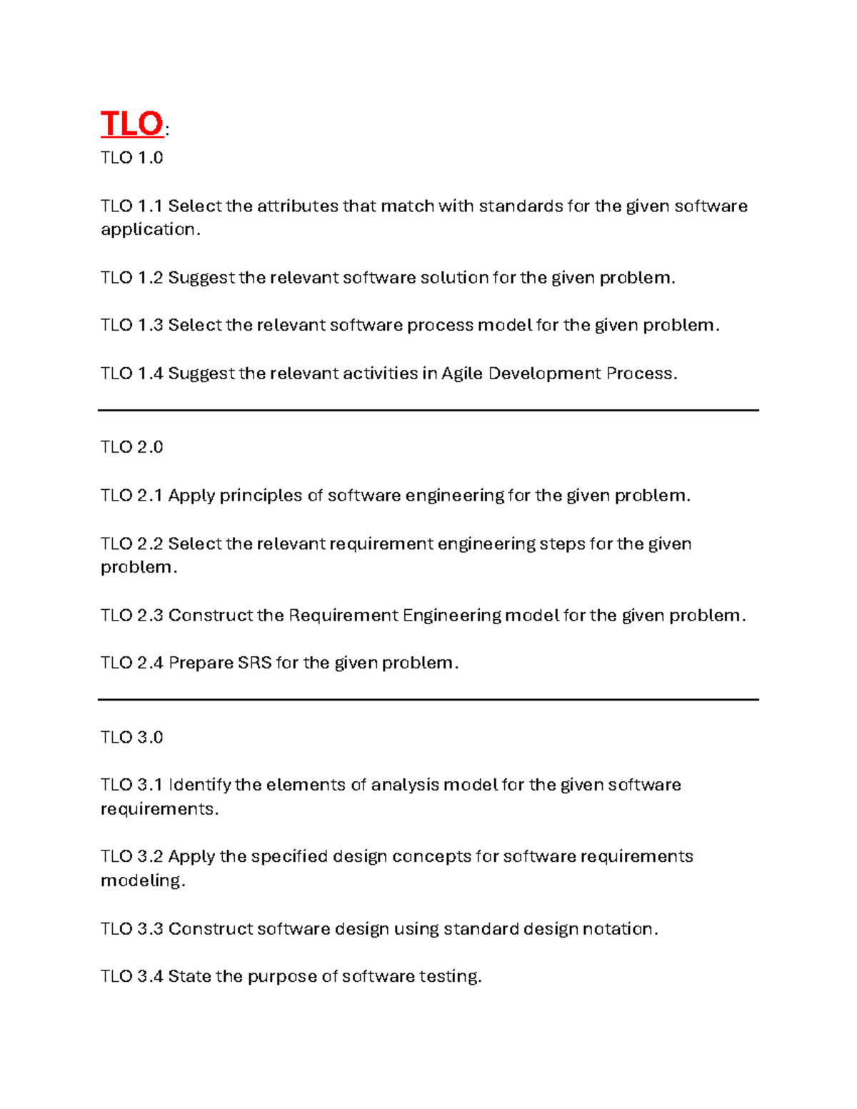 STE TLO & LLO Overview: Software Engineering Standards & Practices ...