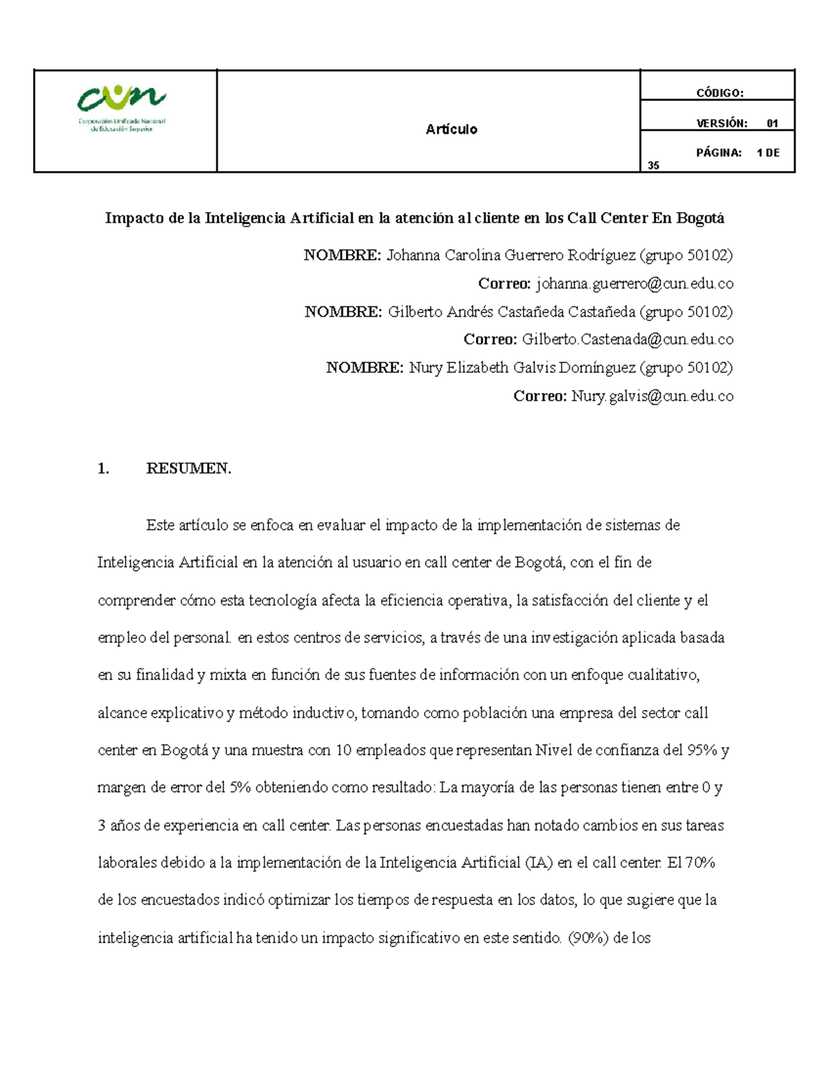 Impacto de la IA en Atención al Cliente en Call Centers - 50102 - Studocu