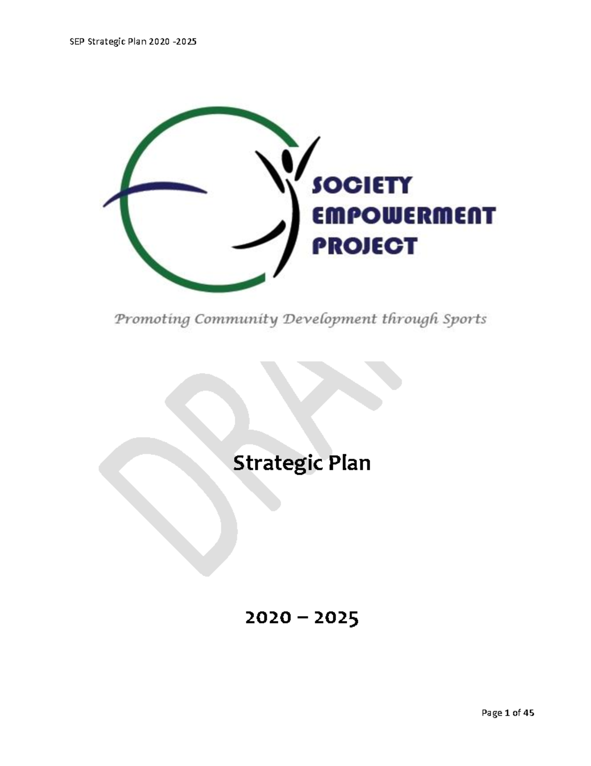 SEP Strategic Plan Framework (2020-2025) - Revised Document - Studocu