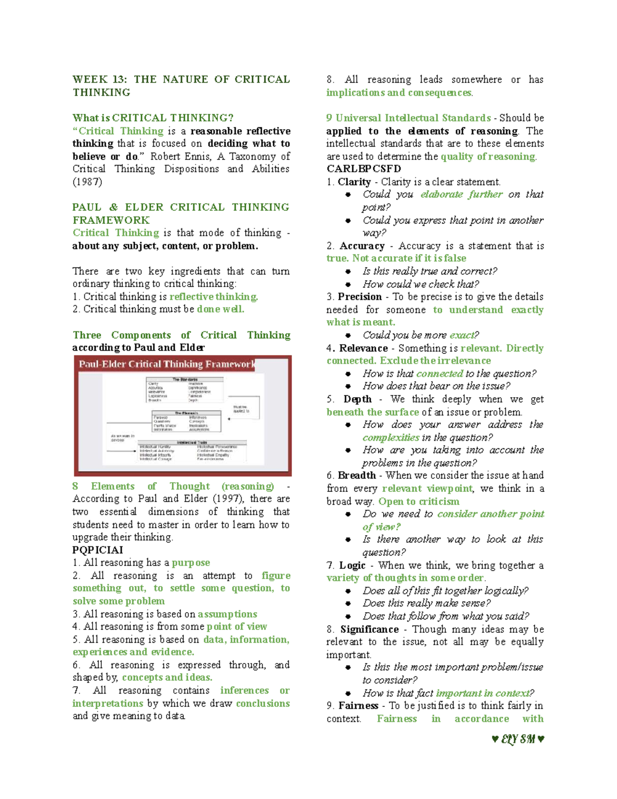 Final Exam Notes on Critical Thinking (CRWT) - Studocu