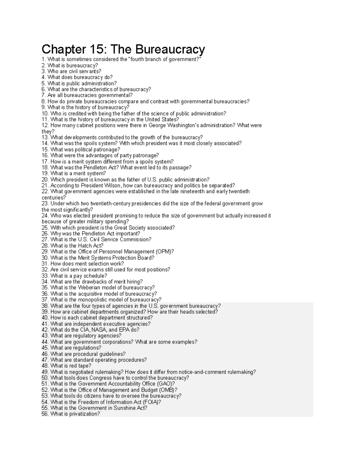 Chapter 15: Understanding Bureaucracy in U.S. Government - Studocu
