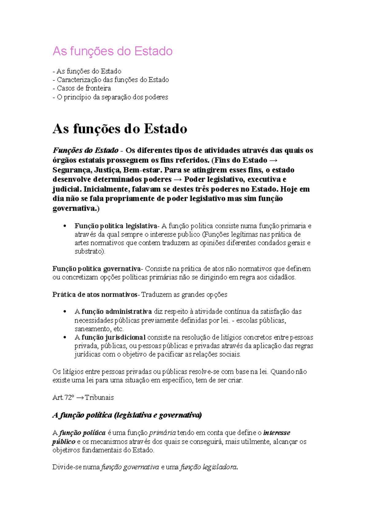 As Funções do Estado: Análise e Caracterização das Atividades Estatais ...