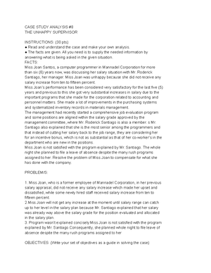 THE NEW Human Resource Manager - CASE STUDY ANALYSIS THE NEW HUMAN ...