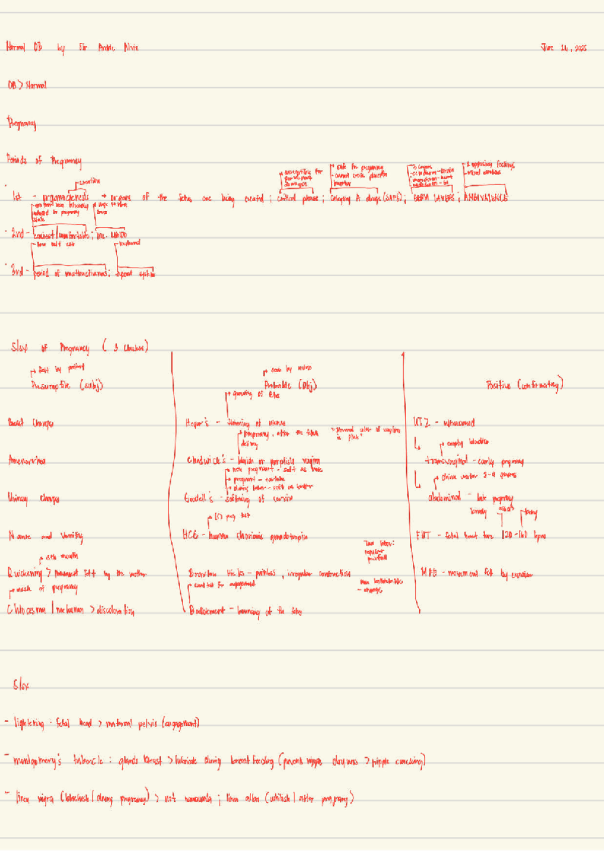 Normal OB - Lecture Notes on Pregnancy and Fetal Development - Studocu