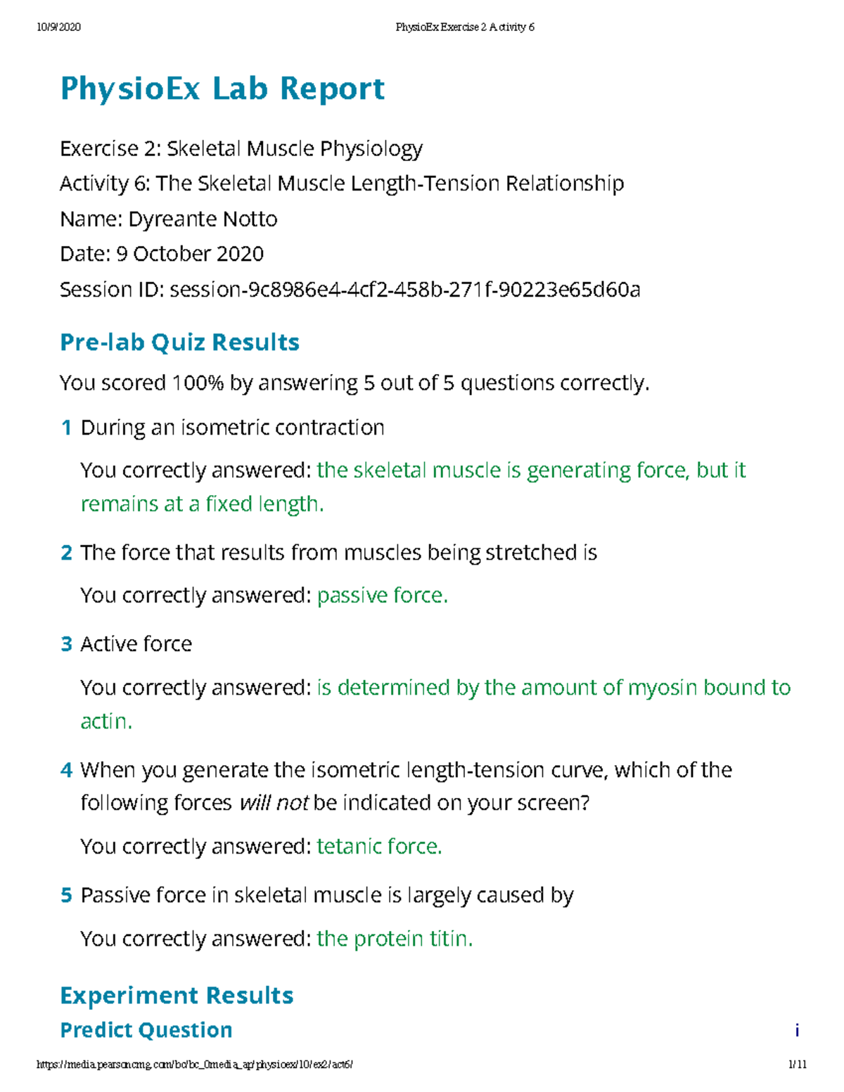 Physio Ex Exercise 2 Activity 6 - PhysioEx Lab Report Exercise 2 ...