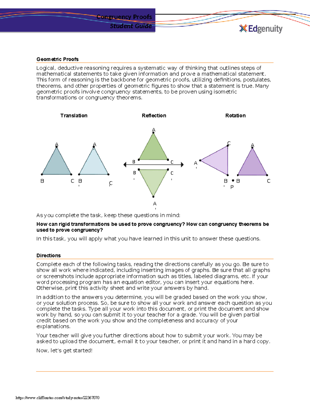Congruency Proofs Guide for Geometric Proofs (MATH 101) - Studocu