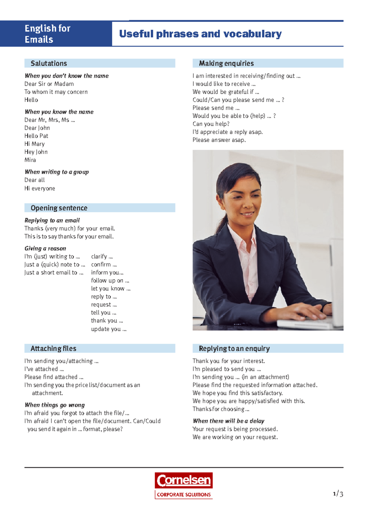 English for Emails: Useful Phrases and Vocabulary Guide - Studocu