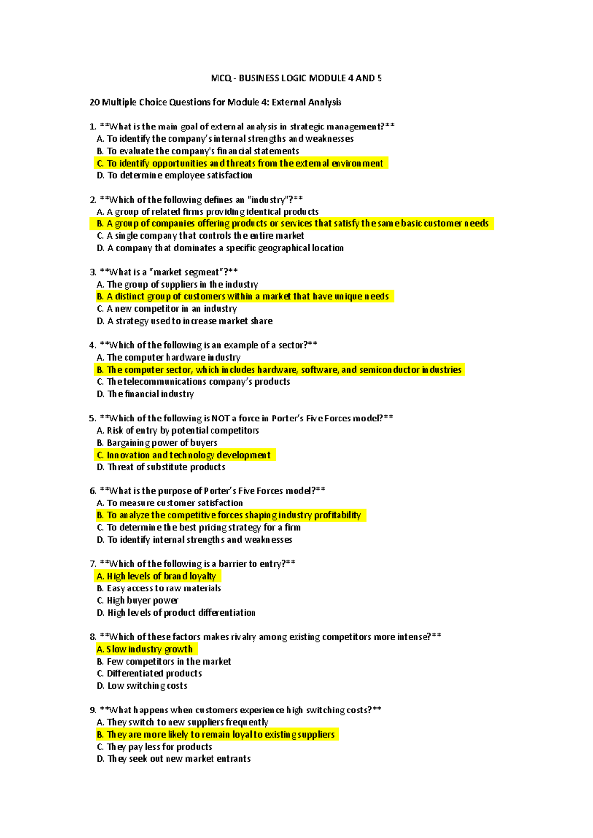 MCQ- Logic MODS 4 AND 5 - some practice questions with answers - MCQ ...