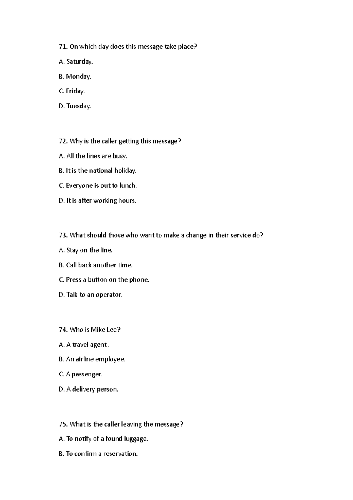 Listen 13 - ENG03 Listening Comprehension Questions and Answers - Studocu