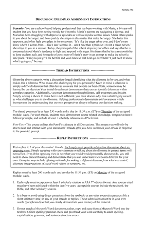 [Solved] Example of social work ethical dilemma scenario - Ethics in ...