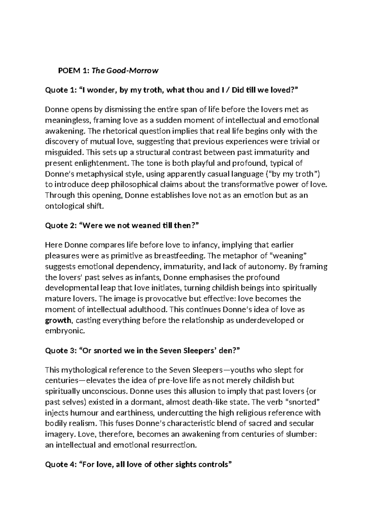 John Donne's Poetry Analysis: Metaphysical Themes and Love - Studocu