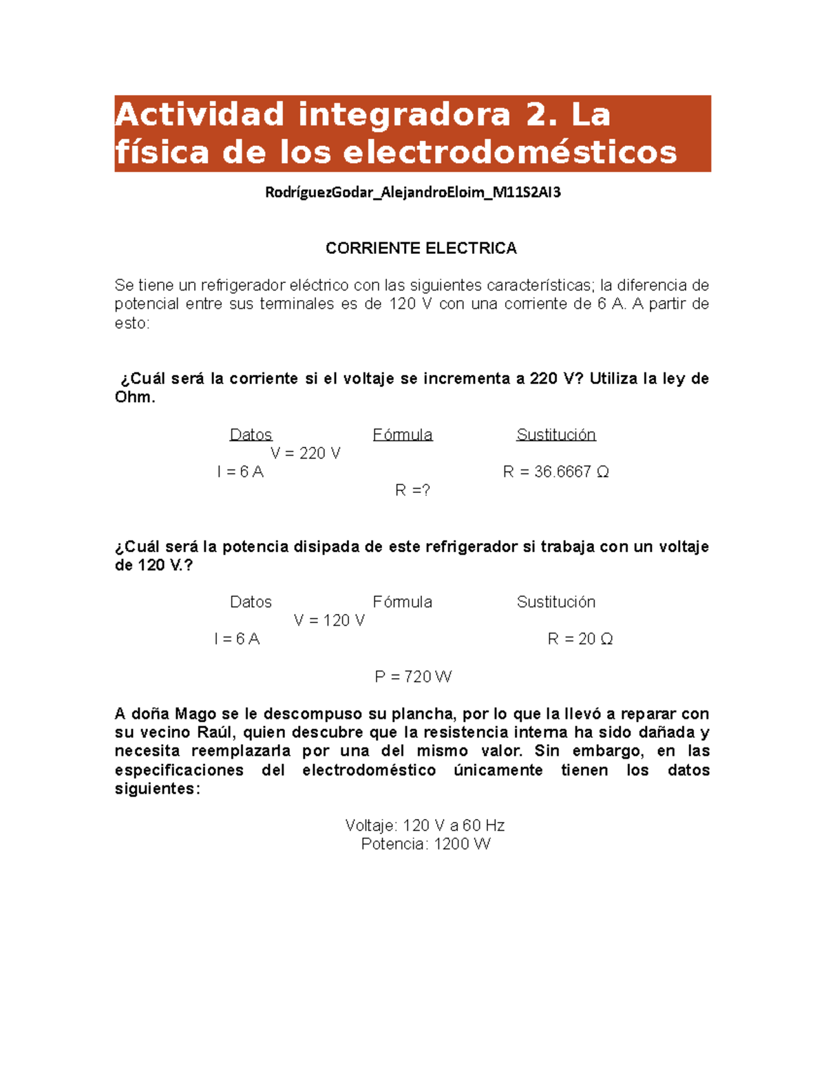 M 12 a2 - Modulo 12 actividad 2 - Actividad integradora 2. La física de ...
