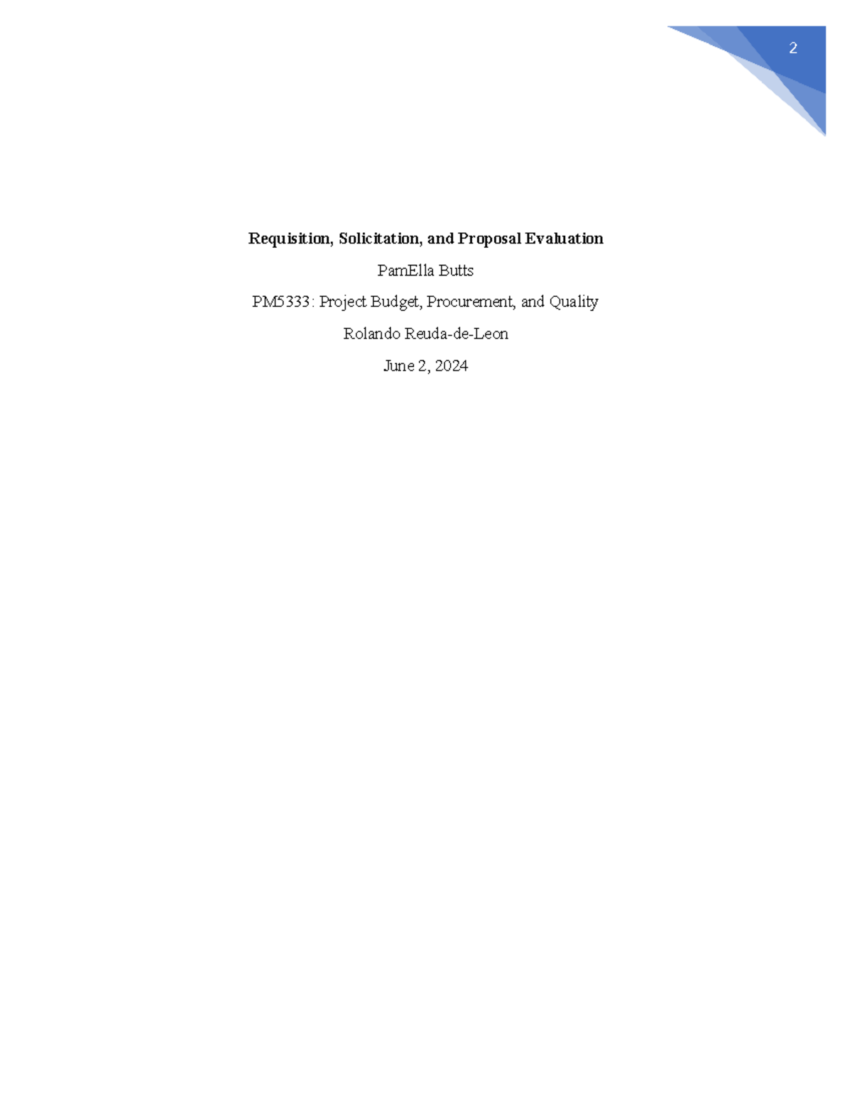 Requisiton, Solicitation, and Proposal Evaluation - To surmount these ...