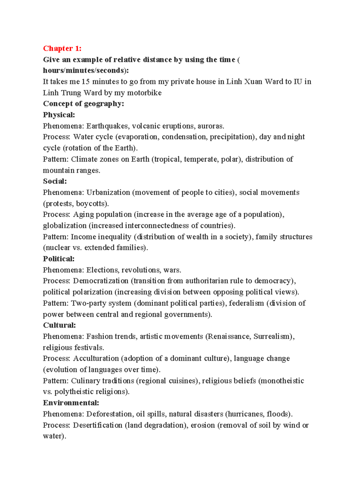 Midterm Exam Notes: Geography Concepts and Case Studies - Studocu